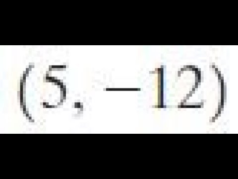 a point on a terminal side (5,-12) - YouTube