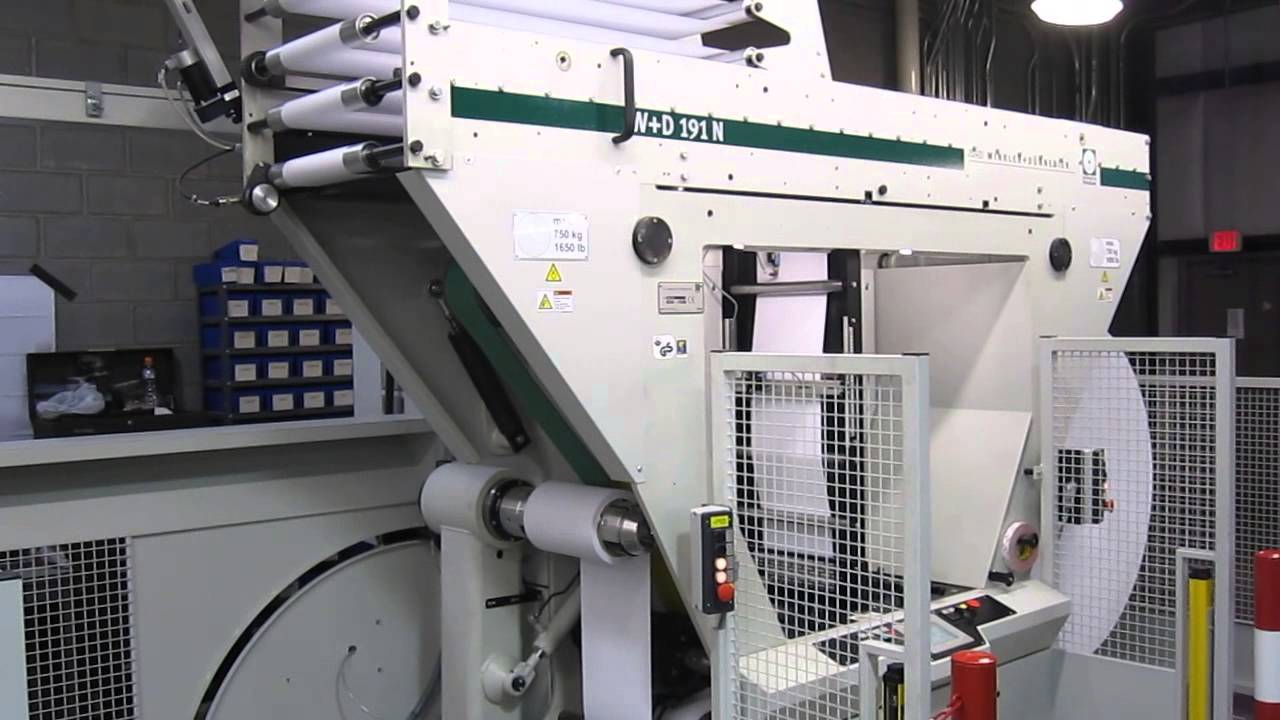 CONVERTING - W+D 191 paper splicer splicing at 1100 EPM - YouTube