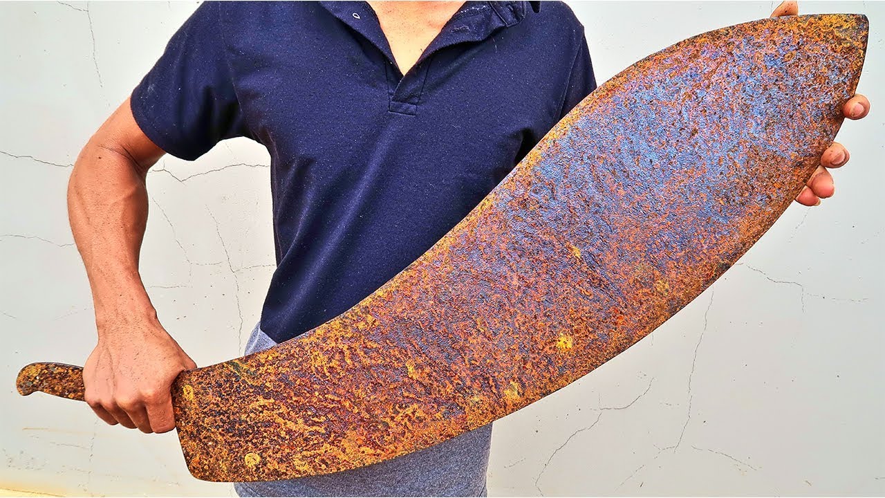Giant Rusted Shark Sword RESTORATION - Impressive Restoration - YouTube