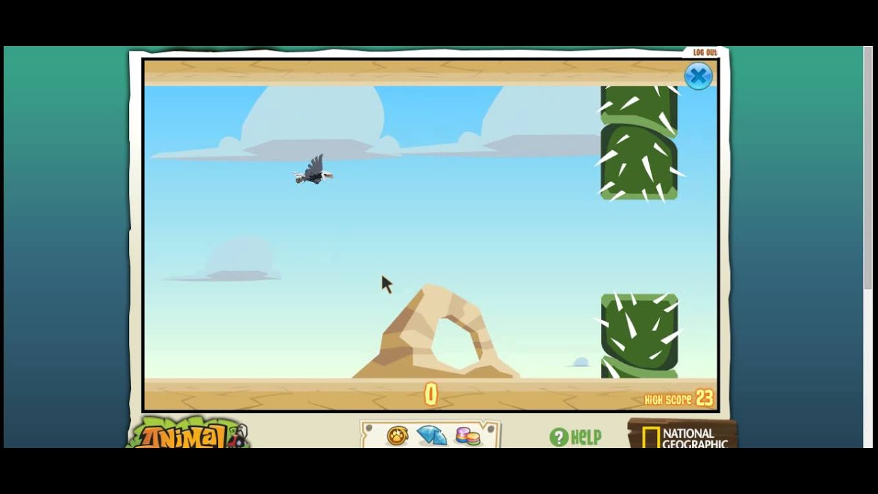Animaljam playing swoop eagle for fun high score is 23 - YouTube