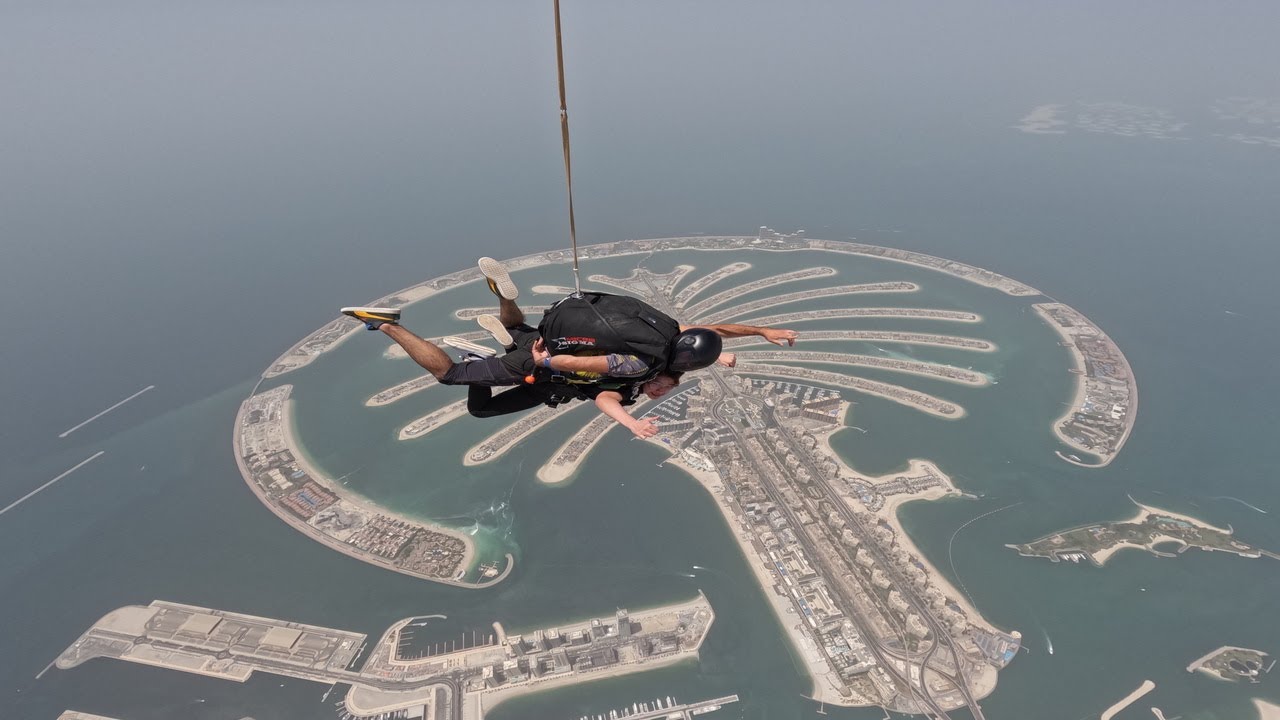 Skydive Dubai - Palm Jumeirah Drop Zone 2023 - YouTube