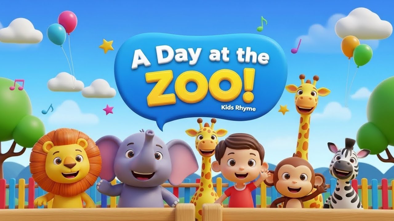 A day at the zoo | kids rhyme | kids poem - YouTube
