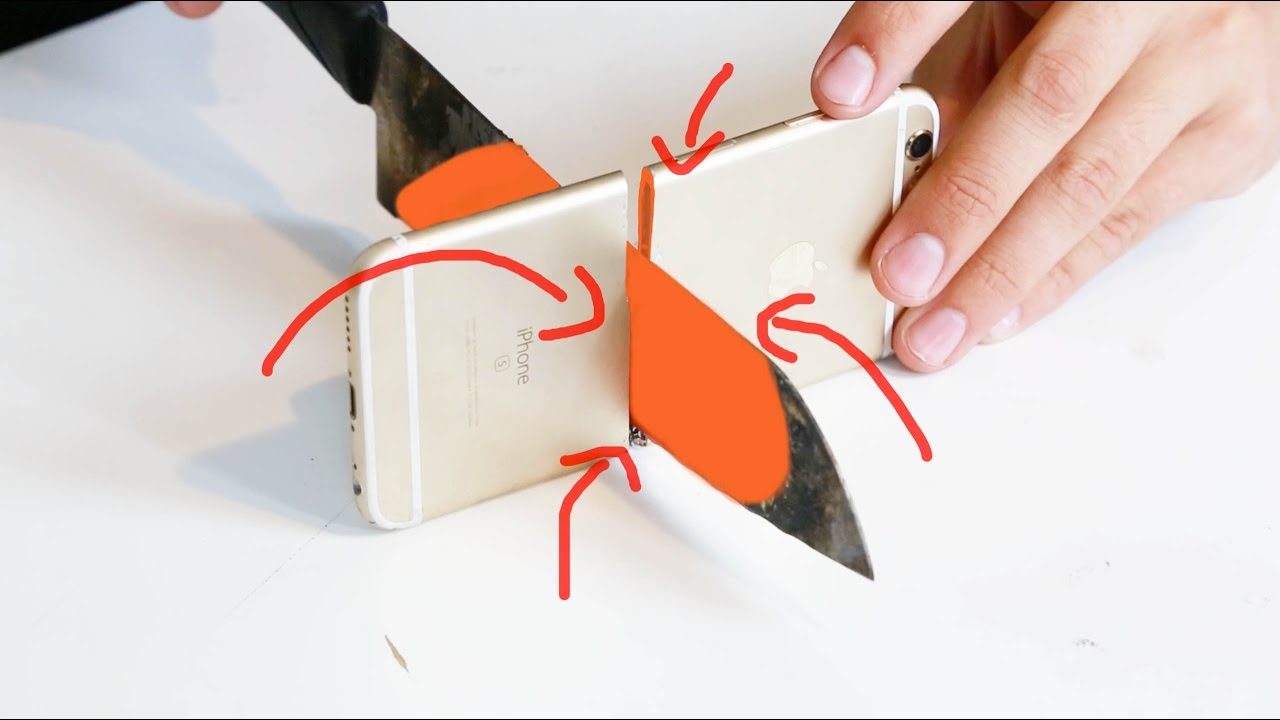 1000 Degree knife cuts iPhone 7 / 6s in half, Hot knife cuts through ...
