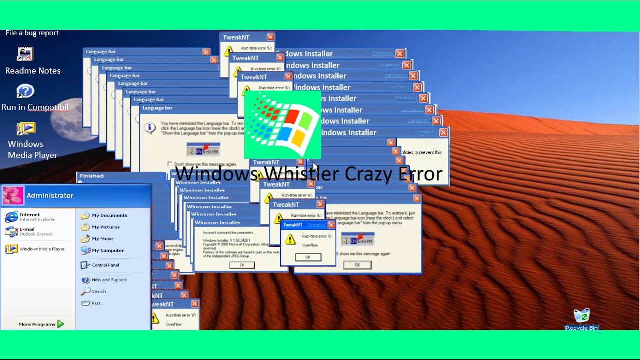 Windows Whistler Crazy Error - YouTube