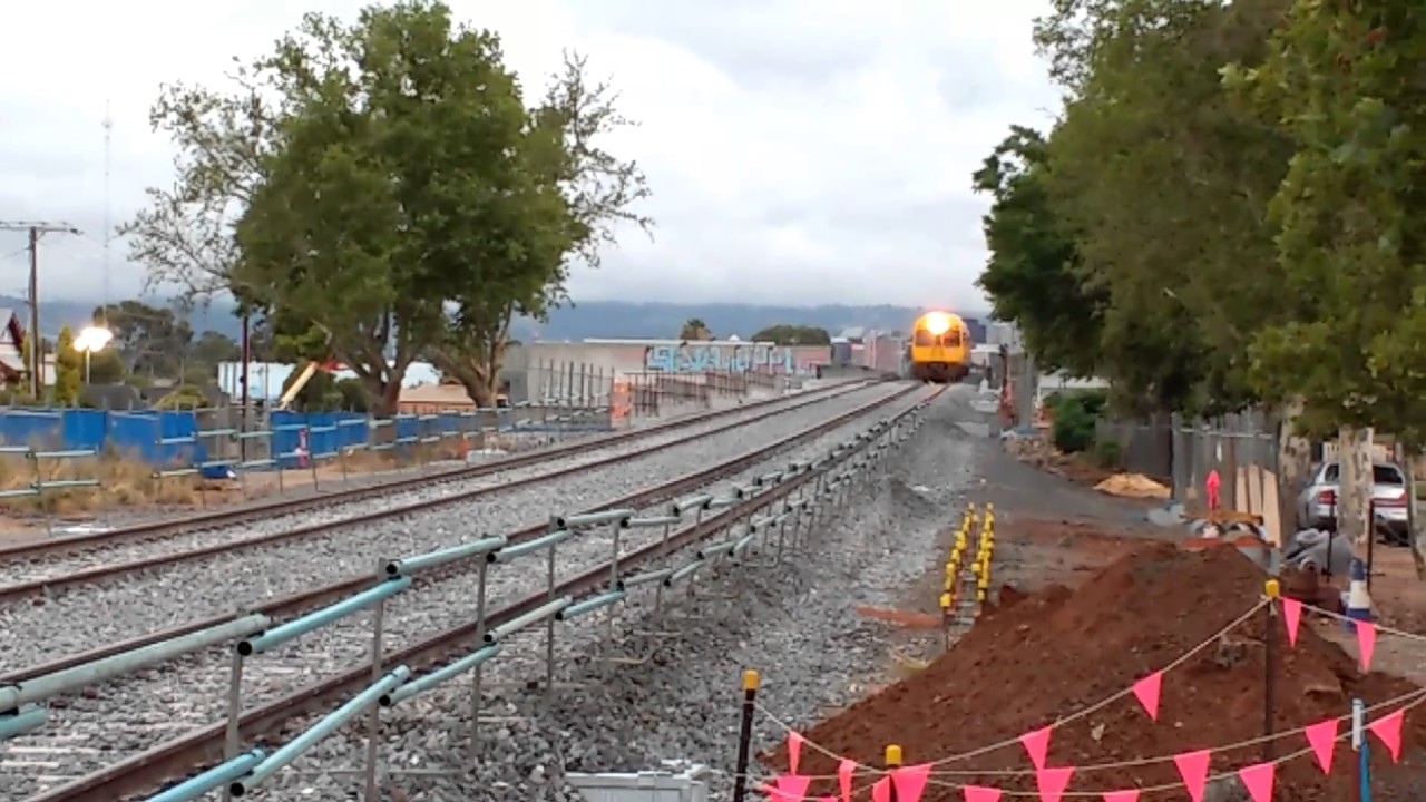 Test train on new South Road rail overpass. Outer Harbor line Adelaide ...
