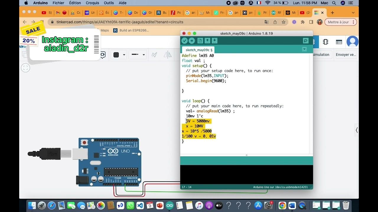 Capteur de temperature LM35 avec arduino #arduino #lm35 - YouTube