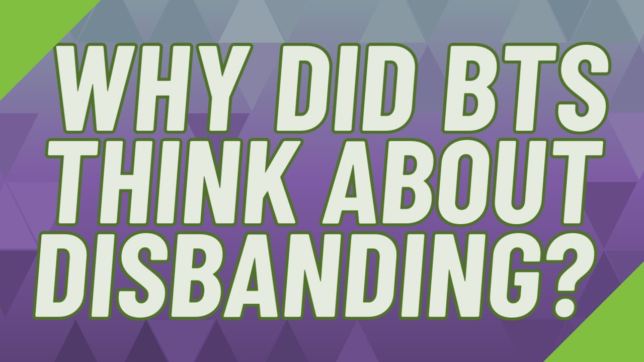 Why did BTS think about disbanding? - YouTube