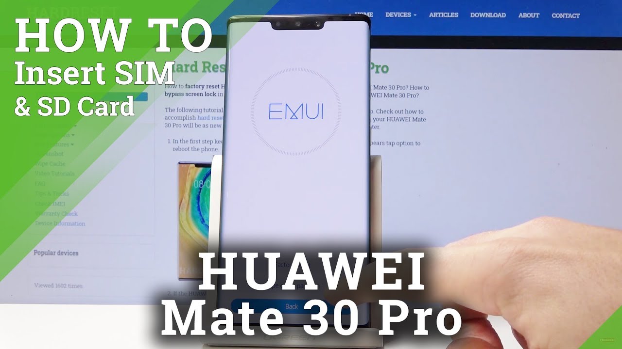 How to Insert Nano SIM in HUAWEI Mate 30 Pro - Install Nano SIM Card ...