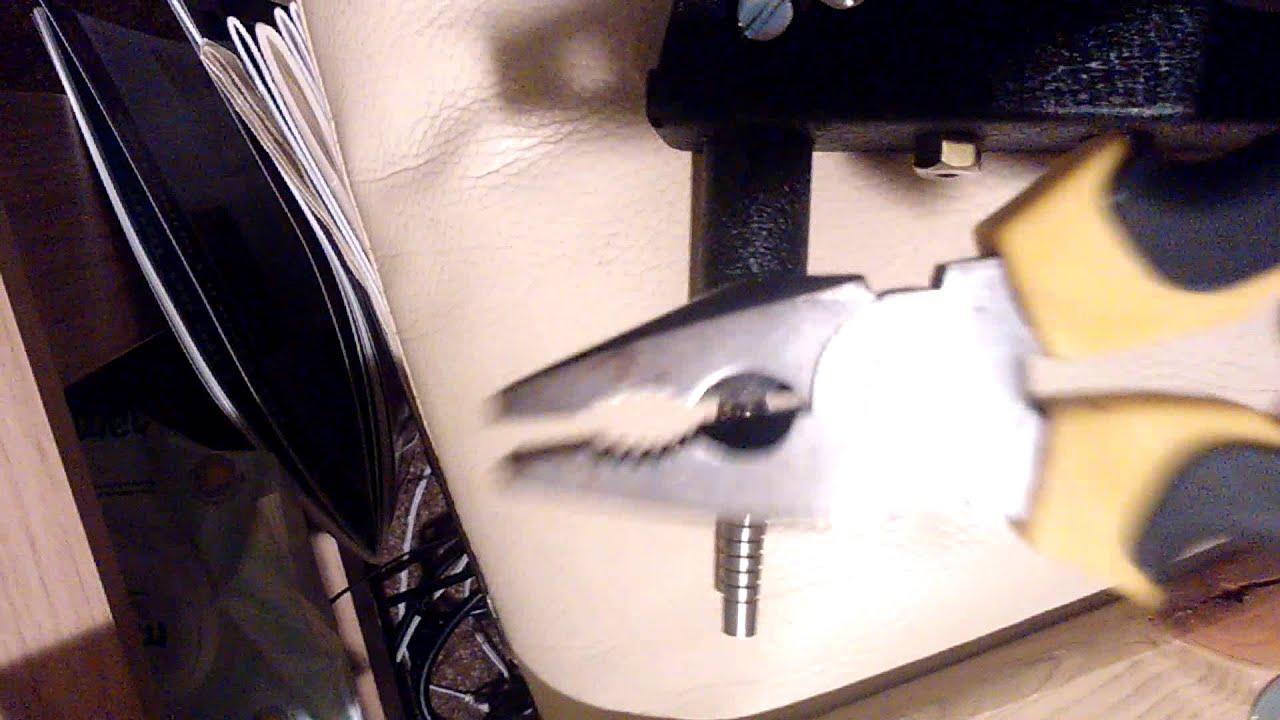 Repoint with rivet gun, crap camera - YouTube