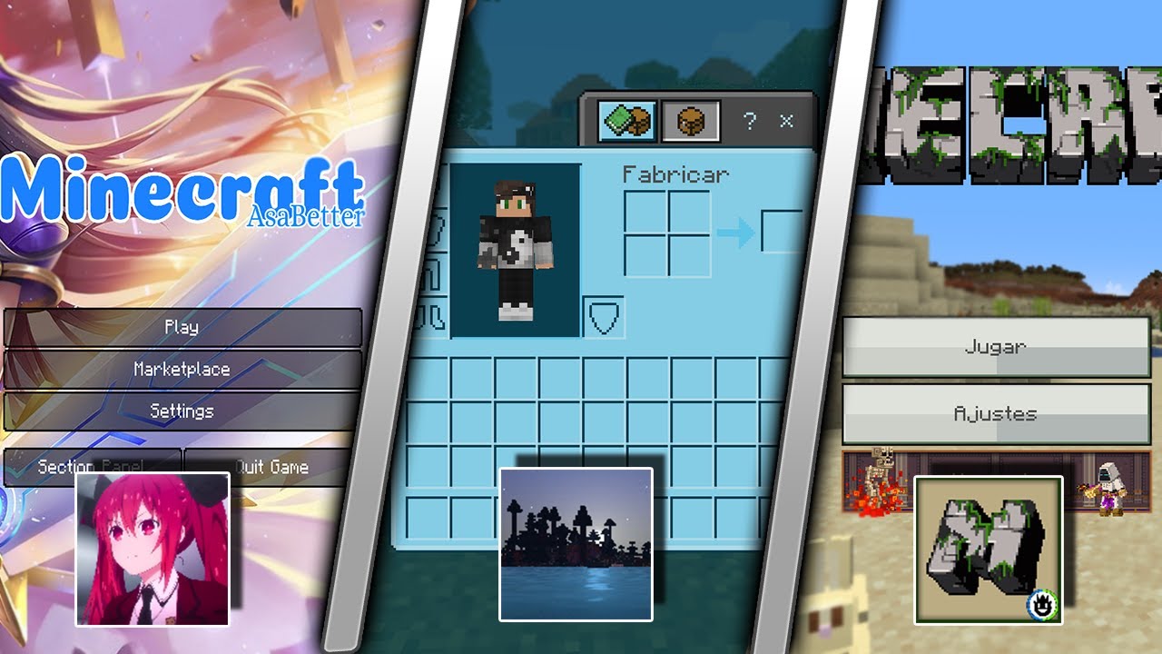 💠Nueva INTERFAZ (UI) de ANIME, AZUL y más para MINECRAFT PE💠(Bedrock ...