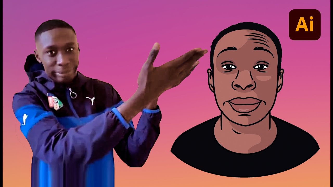 Make A Minimal Vector Portrait With Adobe Illustrator Khaby Lame YouTube Make A Minimal Vector Portrait With Adobe Illustrator Khaby Lame YouTube