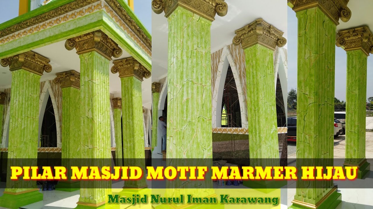 JASA CAT WOSH TIANG MOTIF MARMER | Kalam Art Kaligrafi - YouTube