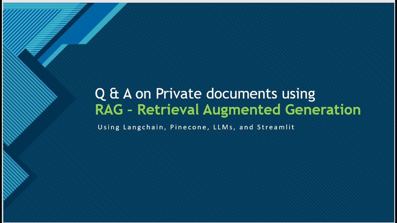 Q & A on Private documents using RAG – Retrieval Augmented Generation ...