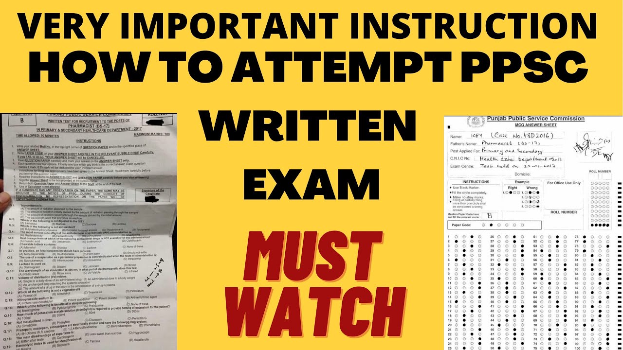 PPSC Paper Pattern/Specimen - Very Important - YouTube
