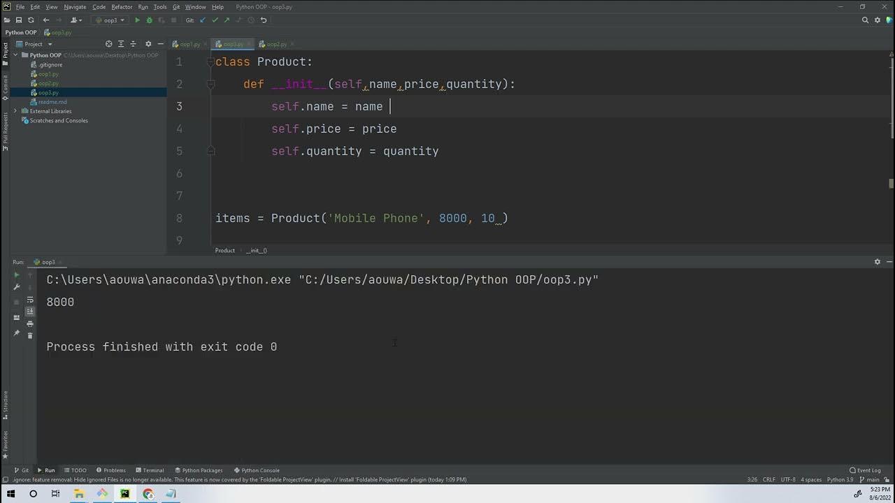 03 Python OOP init method or attribute Concept - YouTube