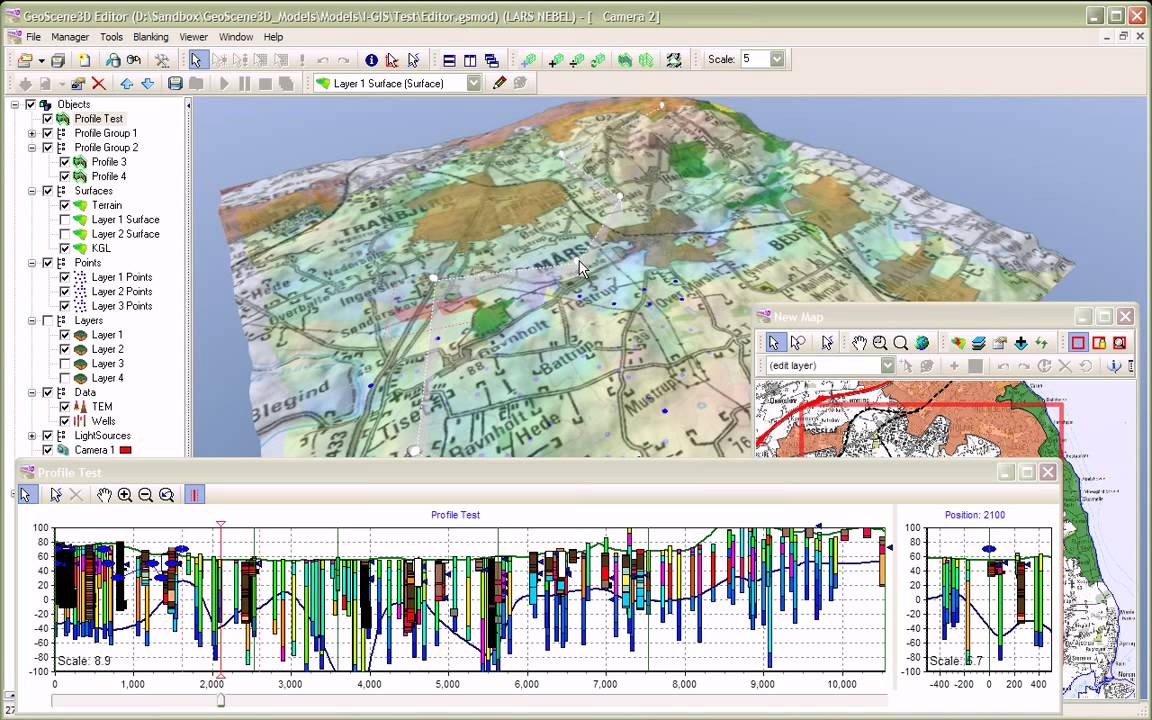 GeoScene3D - Blanking data using profiles - YouTube