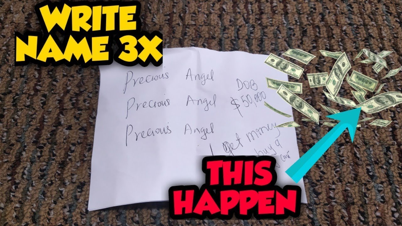 write your name 3 times - it manifest money immediately - YouTube