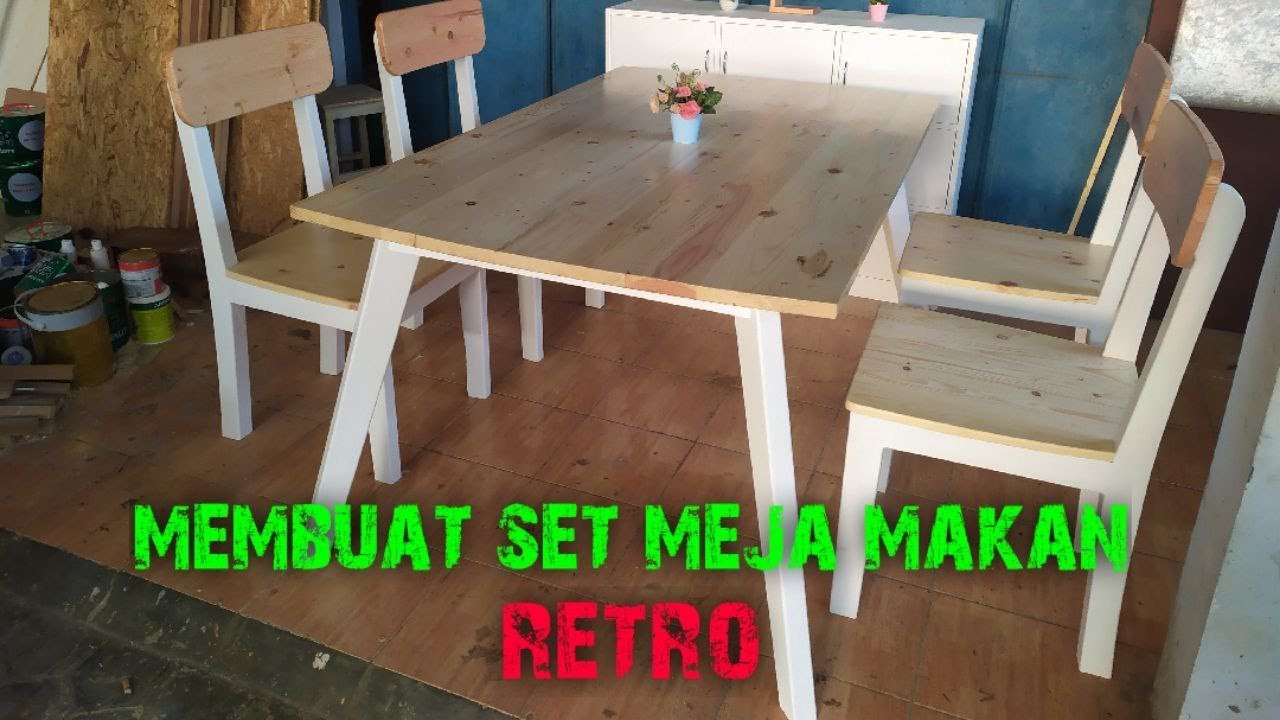 membuat set meja makan retro kayu jati belanda - YouTube