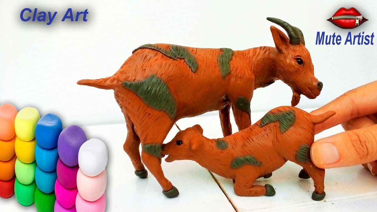 Clay Sculpting: Goat, How to make animals with clay easy,clay modelling ...