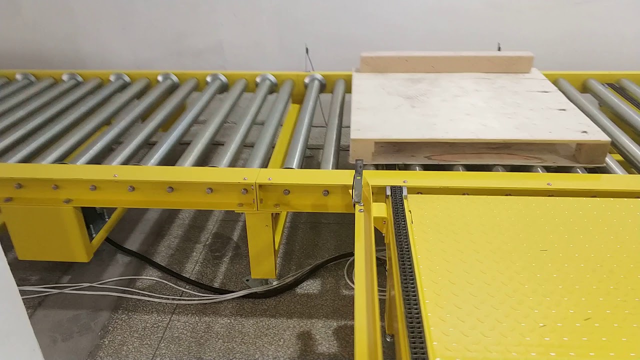 pallet conveyor,transfer conveyor - YouTube