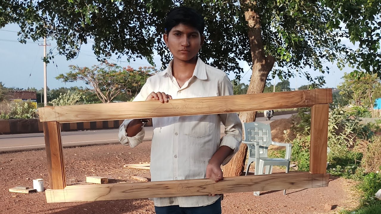 Wooden window frame design with detail - YouTube