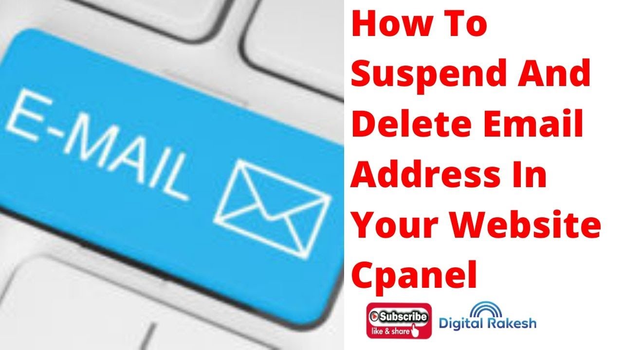 How to suspend and delete email address in your website cpanel - YouTube
