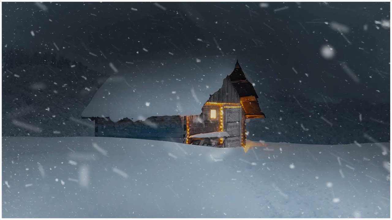 Snowstorm at a Lonely Log Cabin┇Blowing Snow & Howling Wind - YouTube