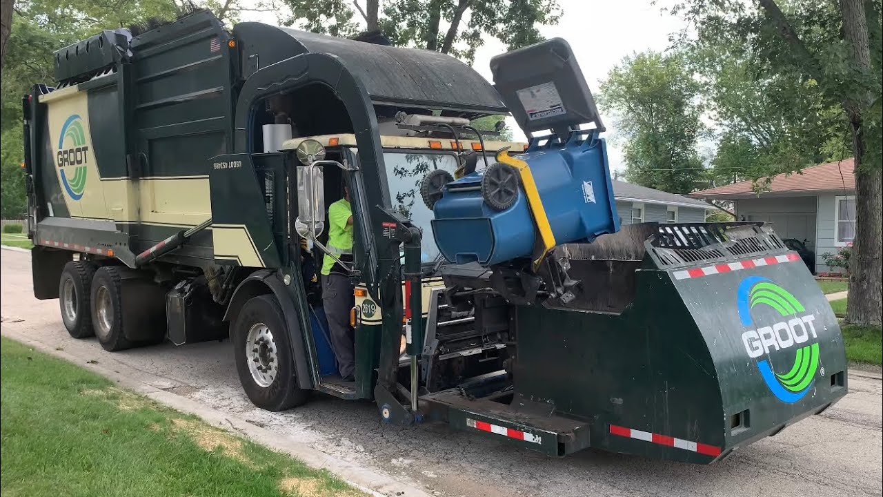 Groot Mack LEU Heil FL Curotto Can Garbage Truck Rapidly Flipping Lids ...
