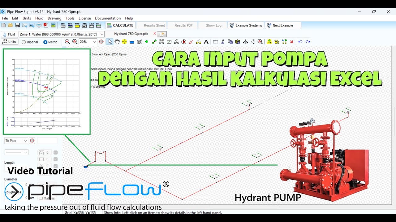 Cara Input Pompa dengan Hasil Kalkulasi Excel - Pipe Flow Expert - YouTube