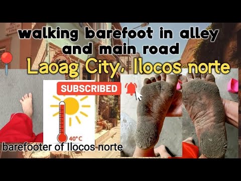 Barefoot in Summer season 1: Walking barefoot in hot alley pavement and main road in public