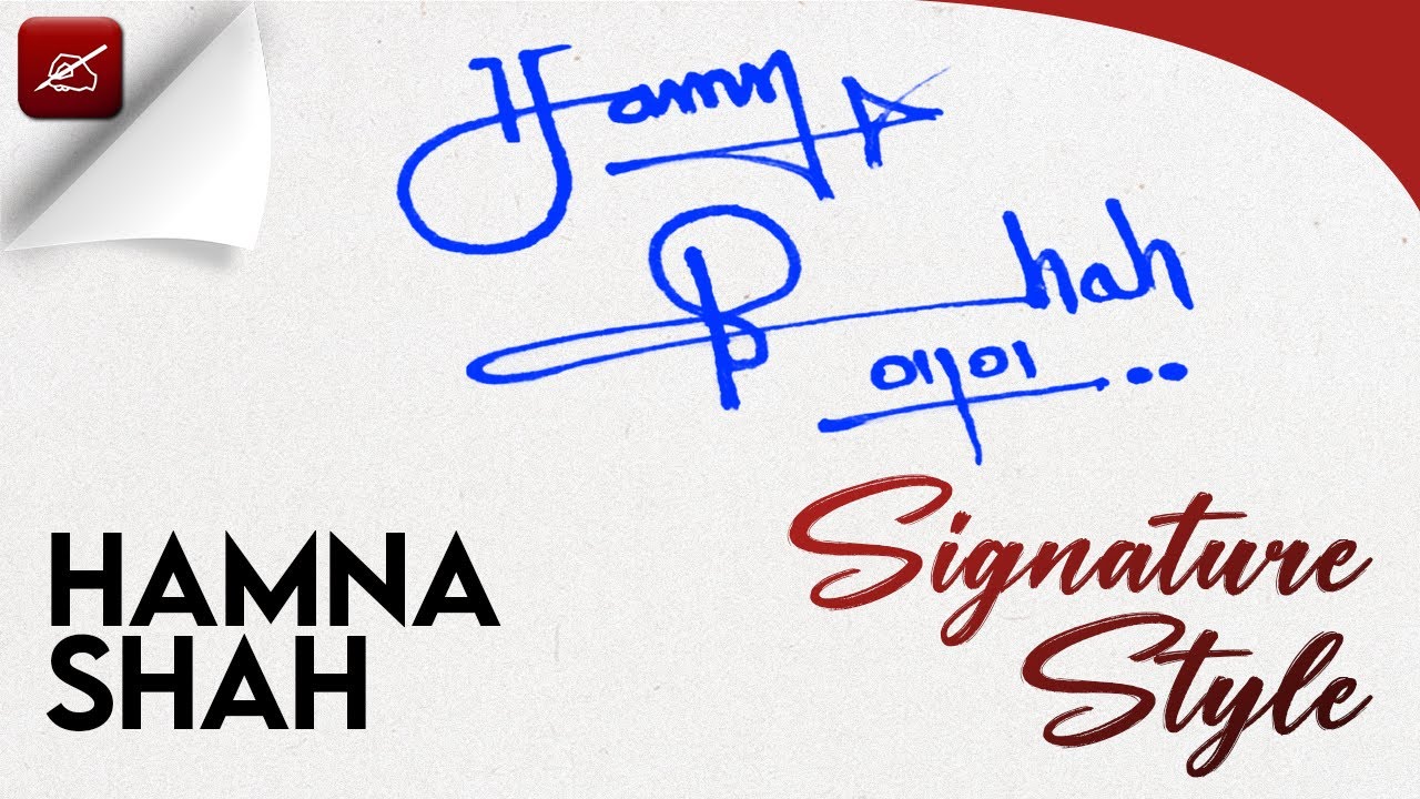 ️ Hamna Shah Name Signature Design - H Signature Style - How to ...