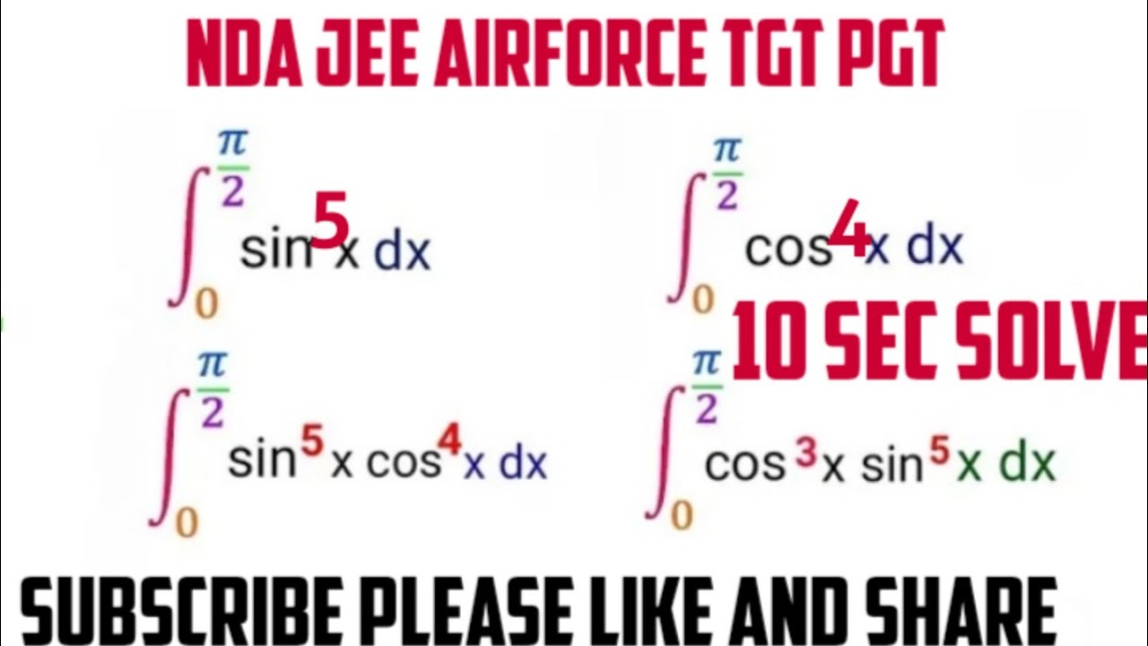 Integration|definite integral| short cut trick for nda|jee|airforce tgt ...