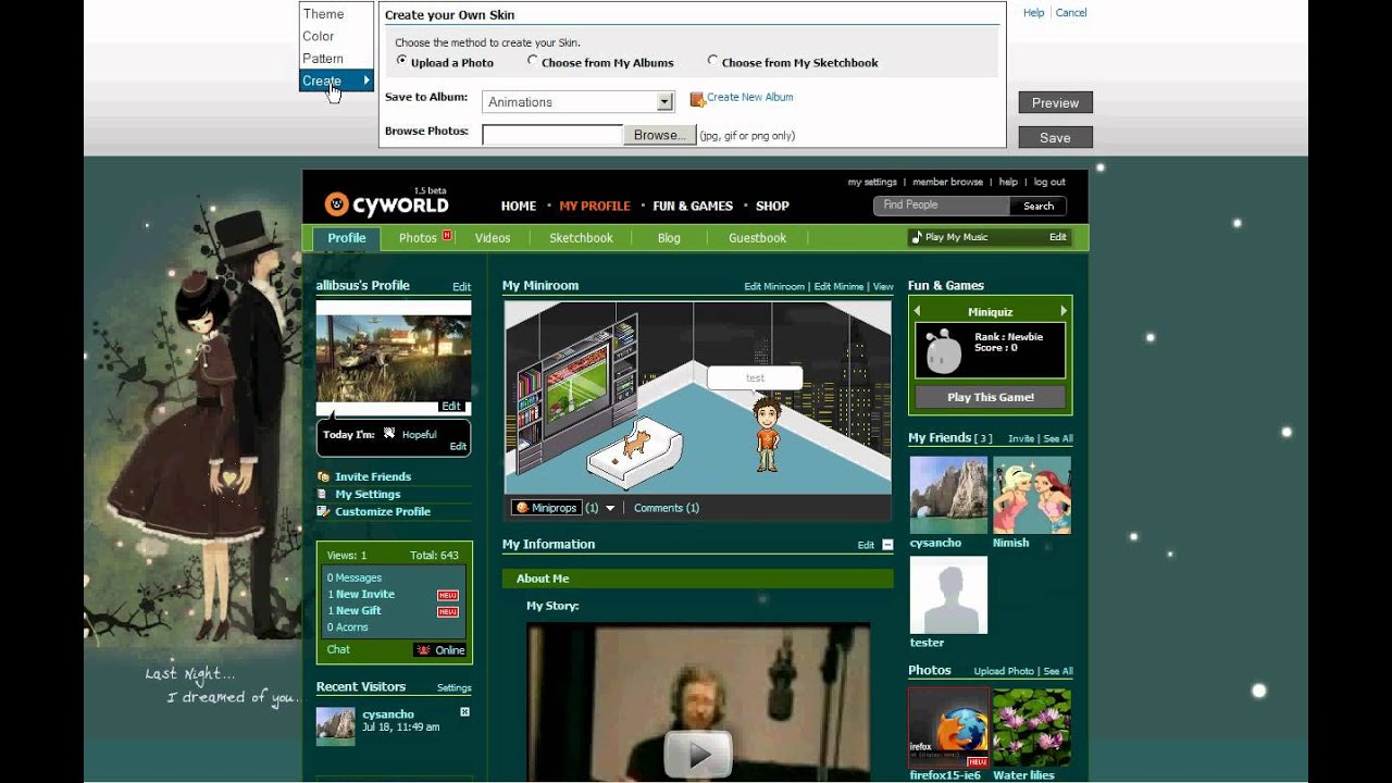 Cyworld Profile Customization - YouTube