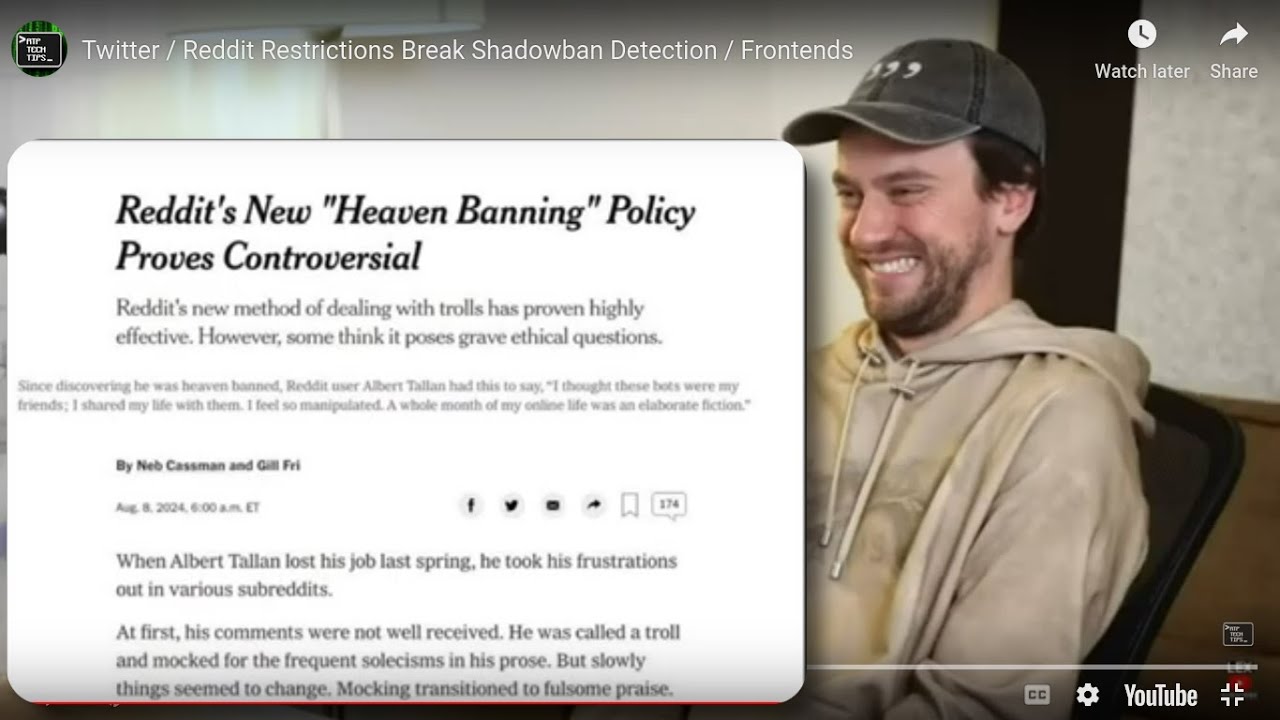 "Heavenbanning" & Twitter / Reddit Transparency Implications - YouTube