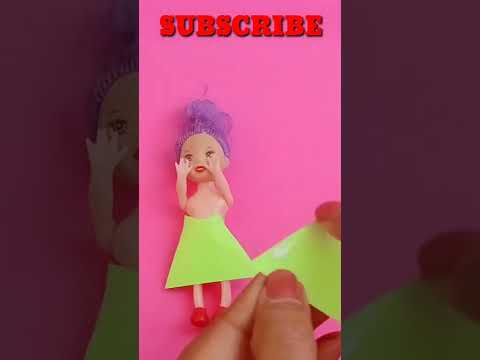 diy paper for Barbie   No Sew No Glue   HACKS AND CRAFTS   #shorts #youtubeshorts
