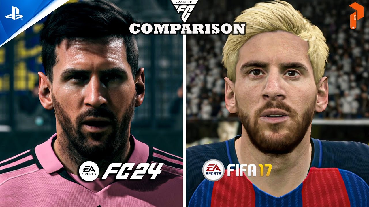 EA FC 24 PS5 vs FIFA17 Comparison! (Gameplay, Graphics, Player ...