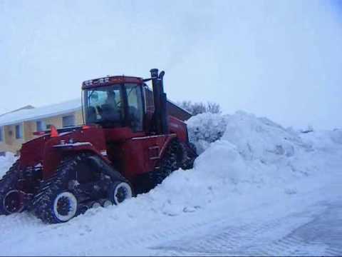 pushing snow case ih steiger stx535 quadtrac leon 4000 6 way blade ...