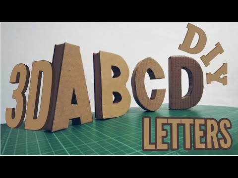 DIY 3D LETTERS | A to D | RECYCLED CARDBOARDS | EASY FOR BEGINNERS ...