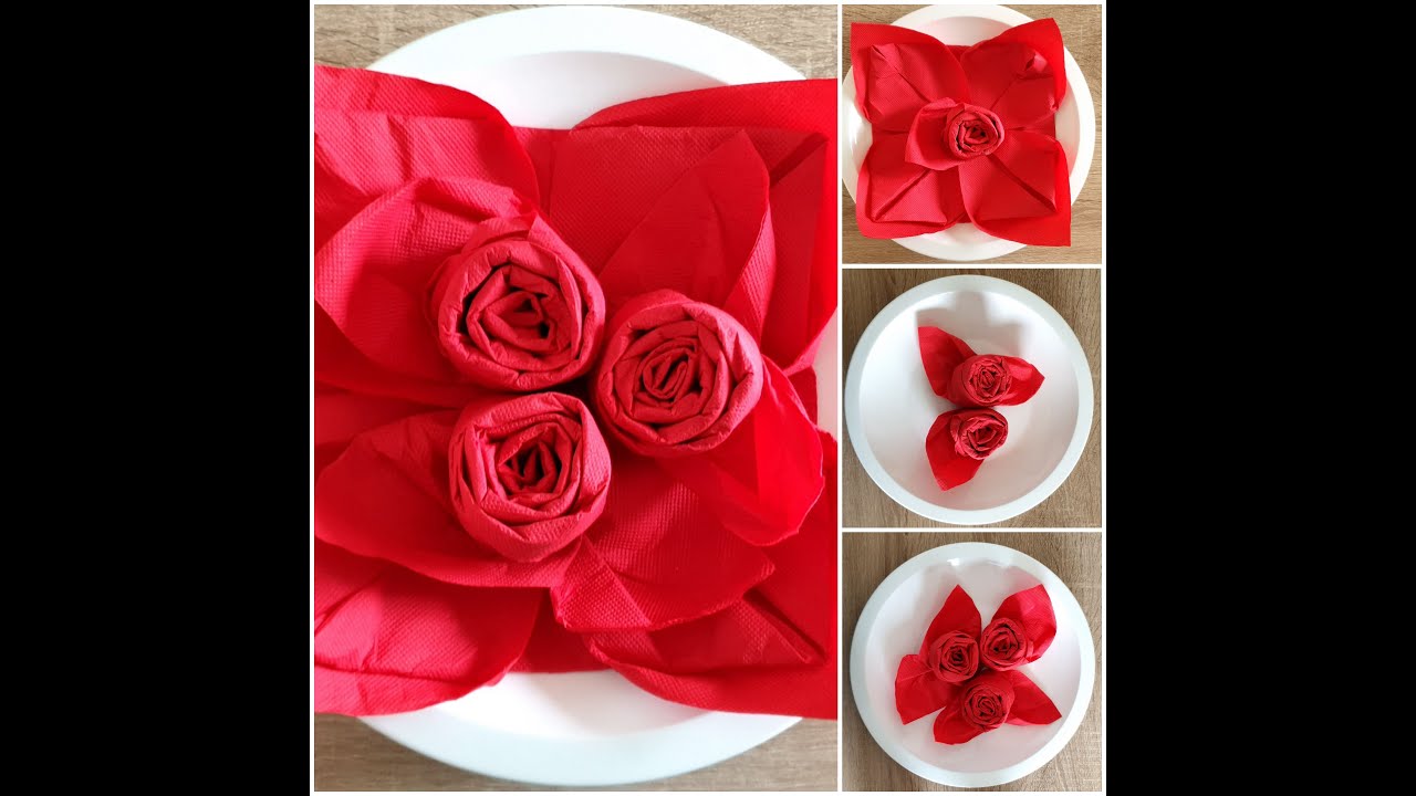Comment plier une serviette en forme de rose, facile et rapid? How to ...