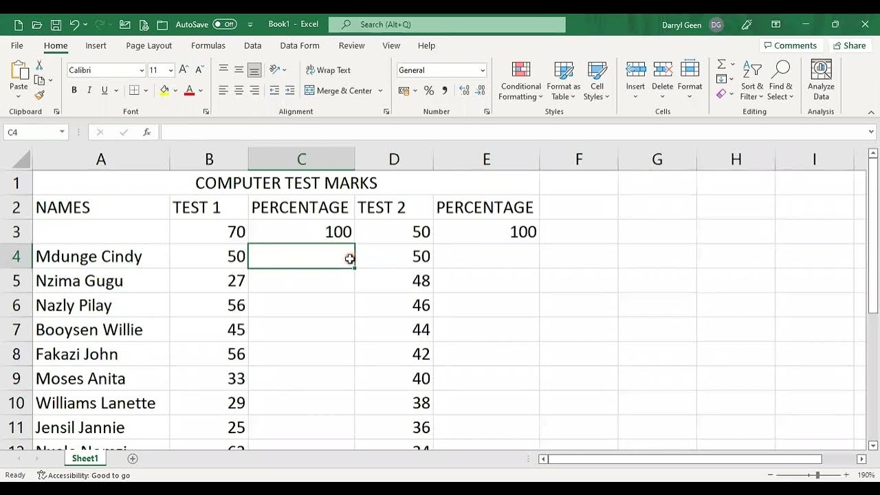 Computer Practice N4 MS Excel Session 1 - 6 Apr 2022 - YouTube