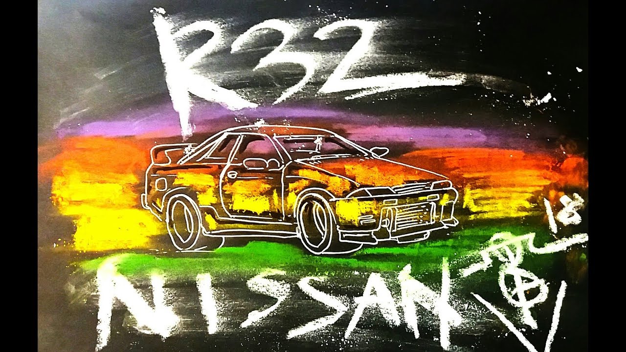 How to draw a simple Nissan R32--full version--free car drawing lesson ...