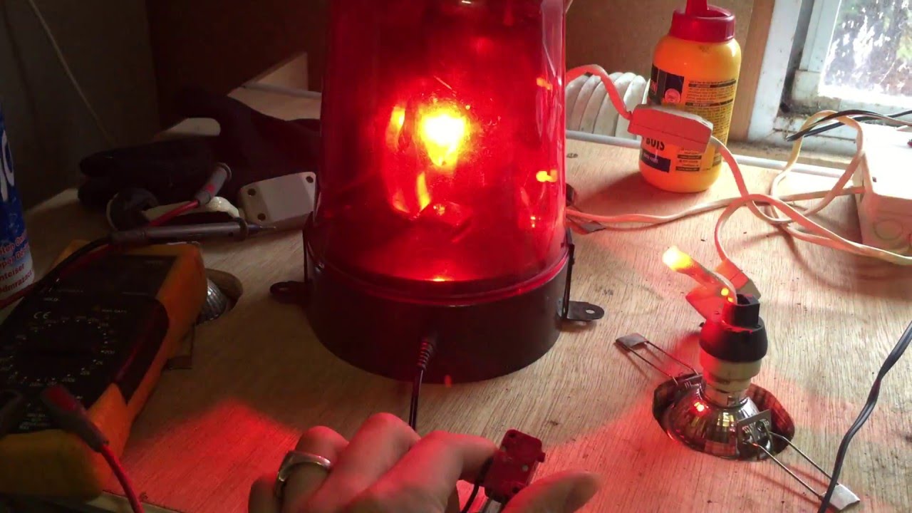 beacon light connected to door switch - YouTube