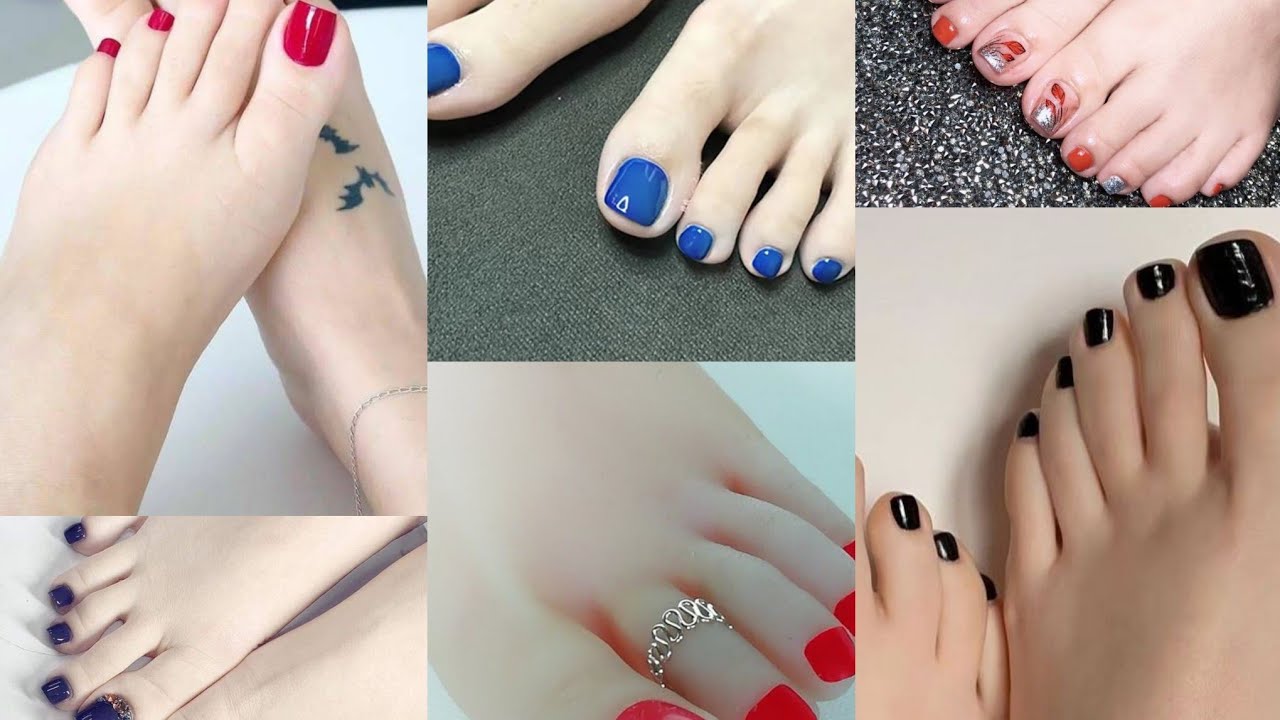 fascinating collection of shiny toe nail art designs ideas // latest ...