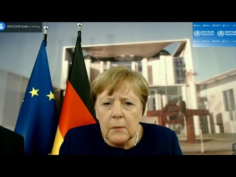 'Can you hear me now?' Angela Merkel faces technical difficulties during a video conference