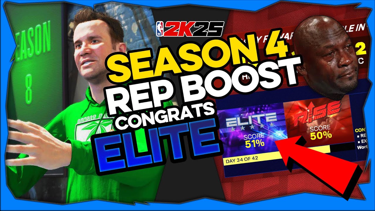 NBA 2K25 SEASON 4 REP BOOST CONGRATS ELITE!!! CONTENT CREATOR LOGO ...