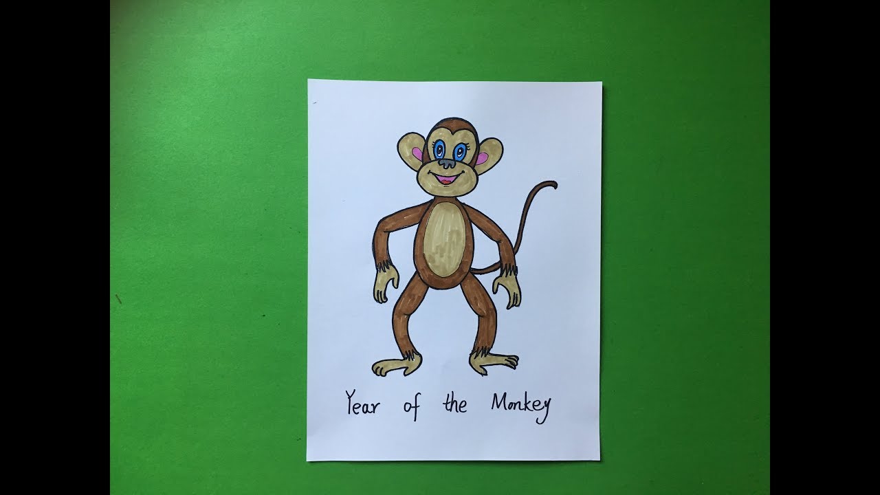 How to draw Chinese Year of the Monkey - YouTube