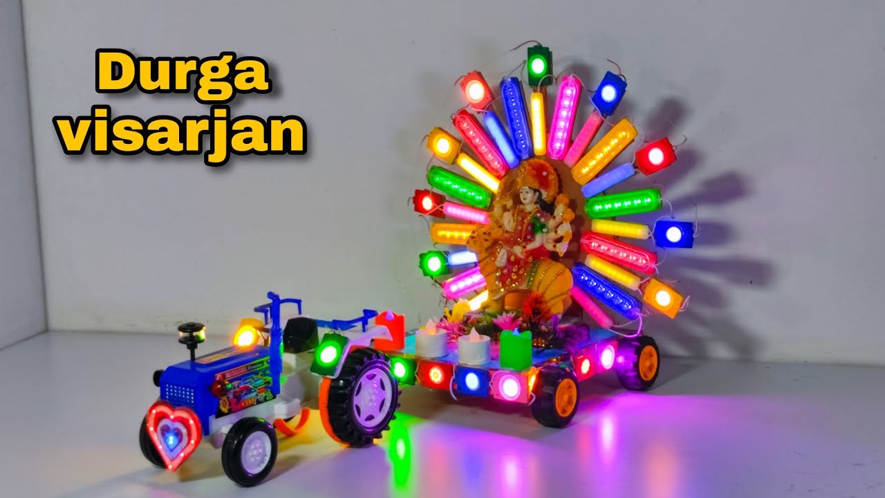 Tractor DJ | special Durga maiya visarjan | Decorate Light | cardboard ...