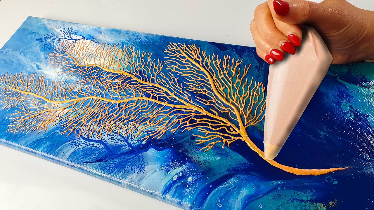 UNBELIEVABLE New Technique!! - 3D Coral Reef Pouring Art | AB Creative ...
