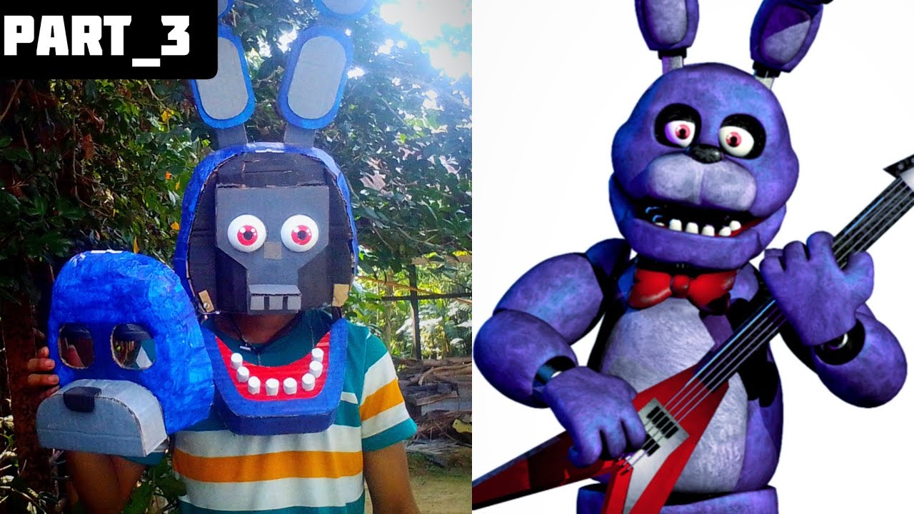 How To Make Bonnie Mask With Cardboard [ FNAF COSPLAY ] PART_3 - YouTube