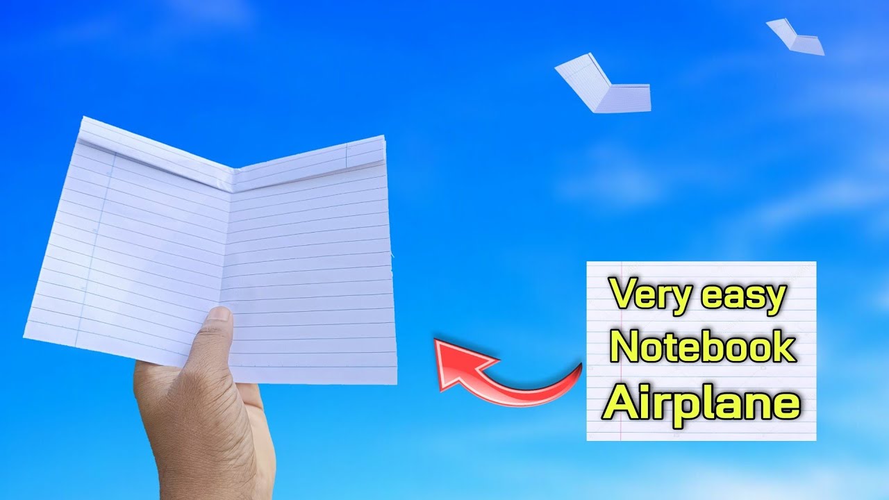 very simple notebook plane, flying a4 notebook airplane, 1 minutes ...